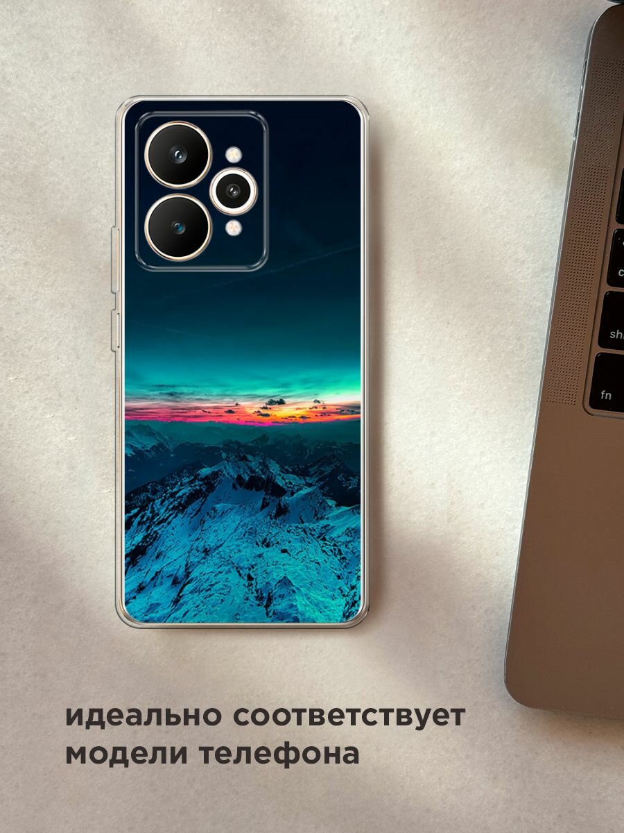 Силиконовый чехол на Realme 15 / Реалми 15 с принтом "Закат в горах" — фото 1
