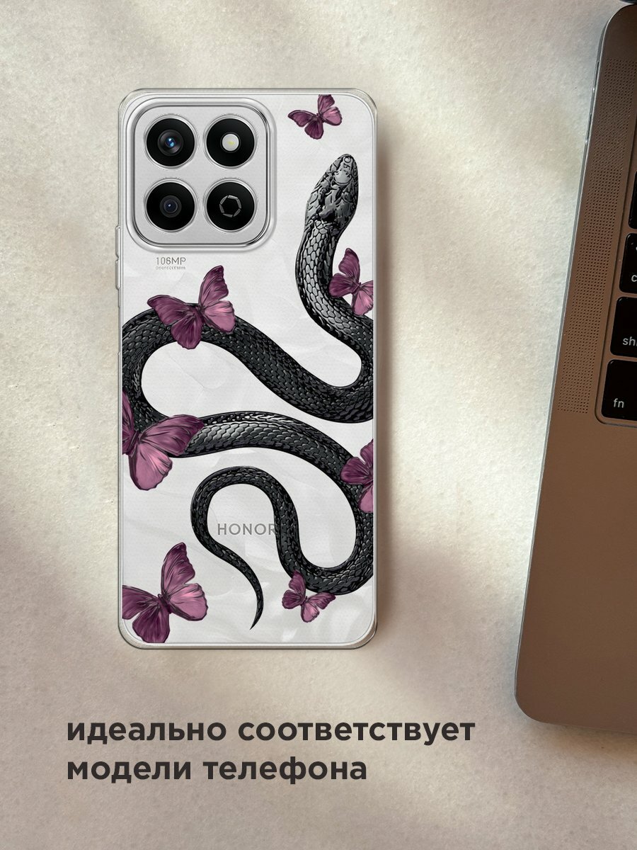 Чехол на Honor X7c / Хонор X7c с принтом "Snake and butterflies 2" — фото 1