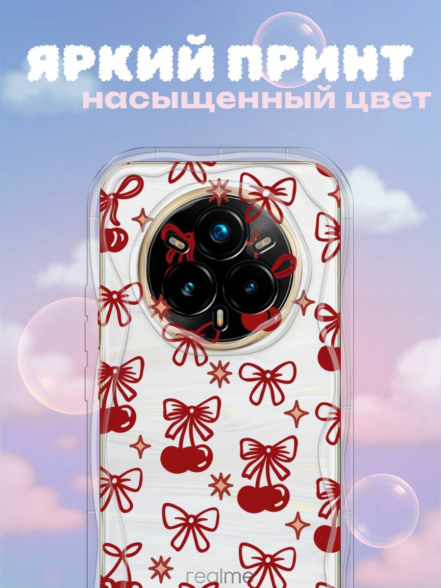 Чехол на Realme 14 Pro Plus / Реалми 14 pro plus с принтом "Вишня с бантиком" — фото 1