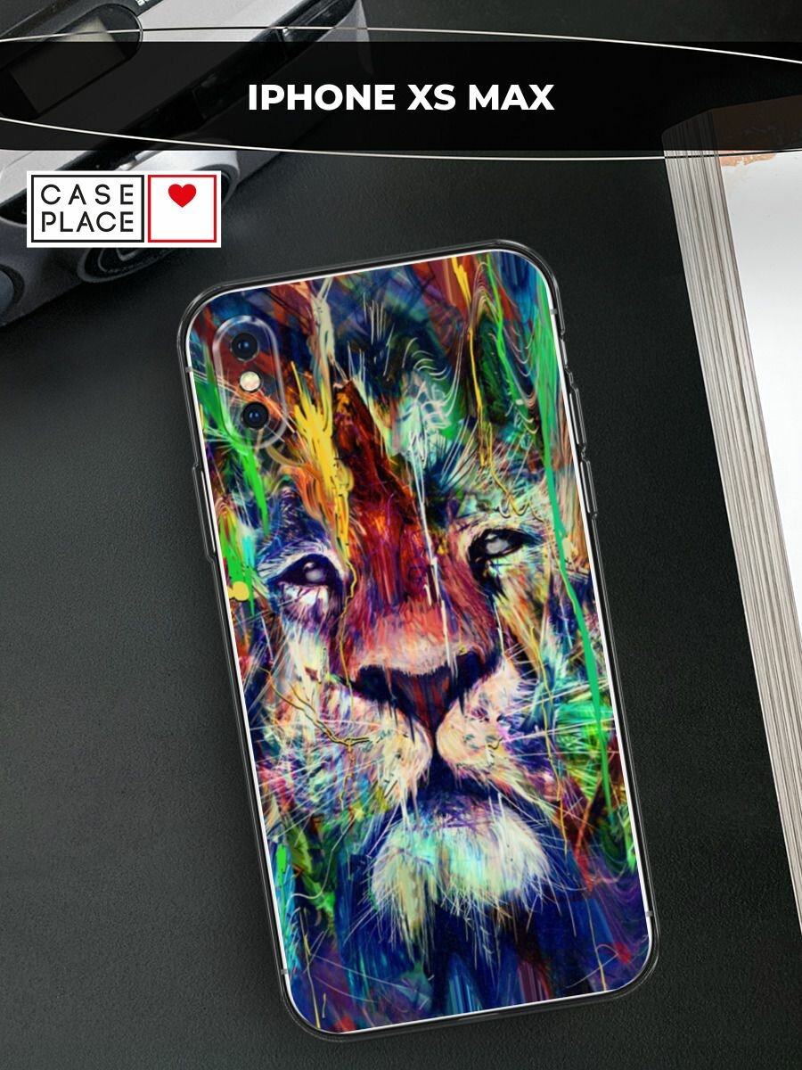 Чехол на Apple iPhone XS Max / Айфон XS Max с принтом "Лев арт 6"