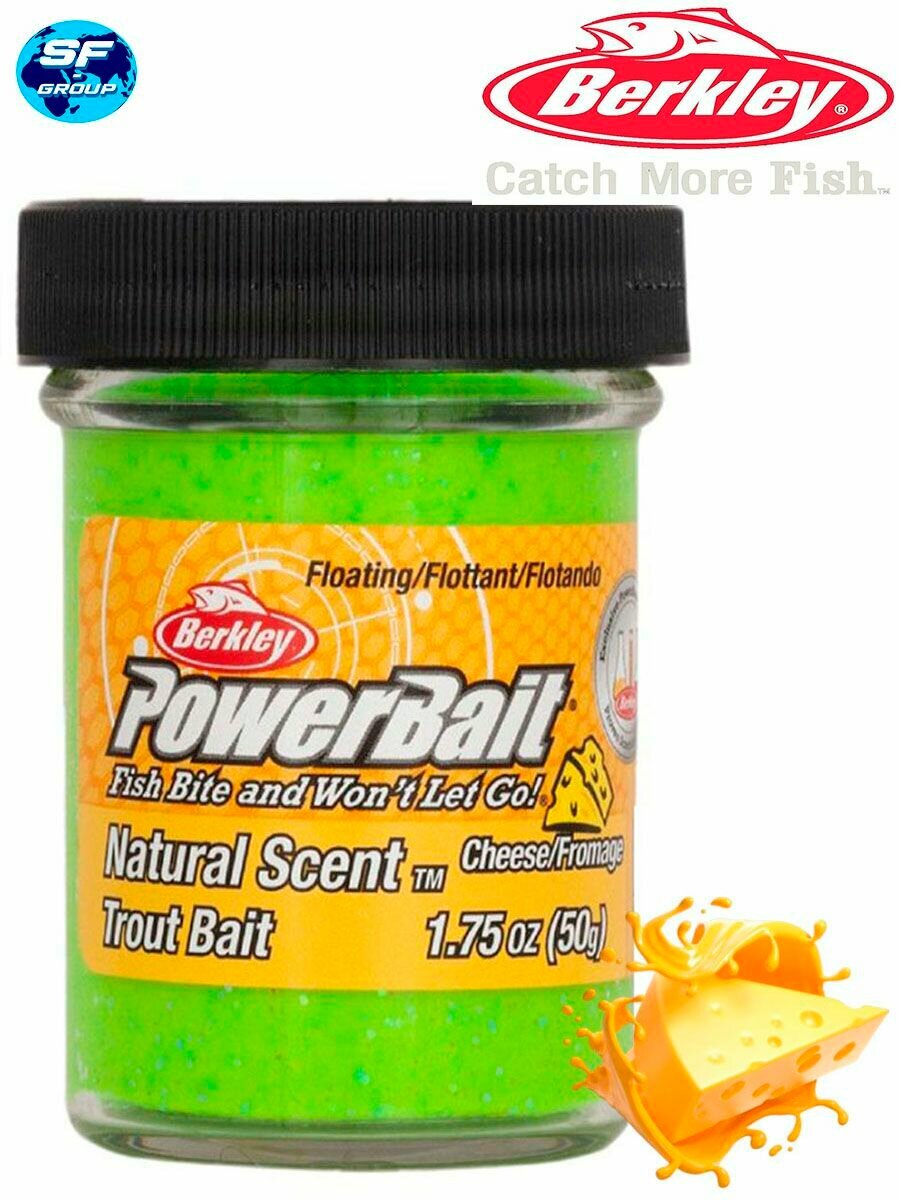Паста Berkley PowerBait Natural Scent Trout Bait Cheese Charteuse/gltr 50g