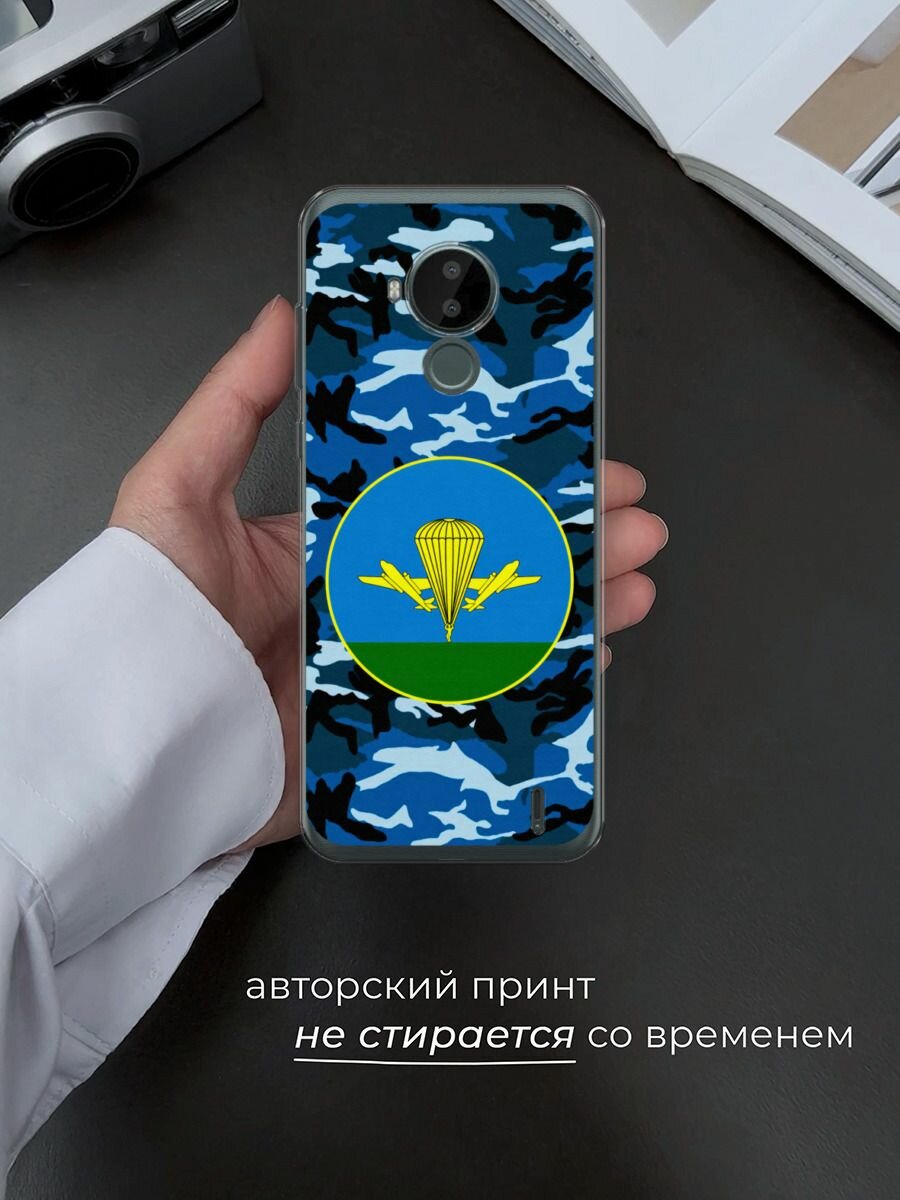 Силиконовый чехол на Nokia C30 / Нокия C30 с принтом "ВДВ камуфляж" — фото 1
