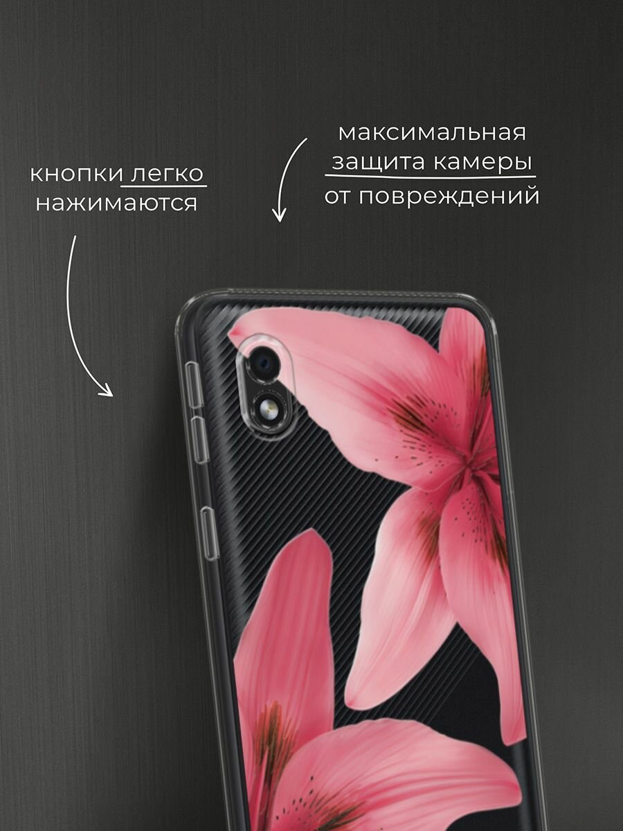Чехол на Samsung Galaxy A01 Core / Самсунг Галакси А01 Core с принтом "Pink flower" — фото 1