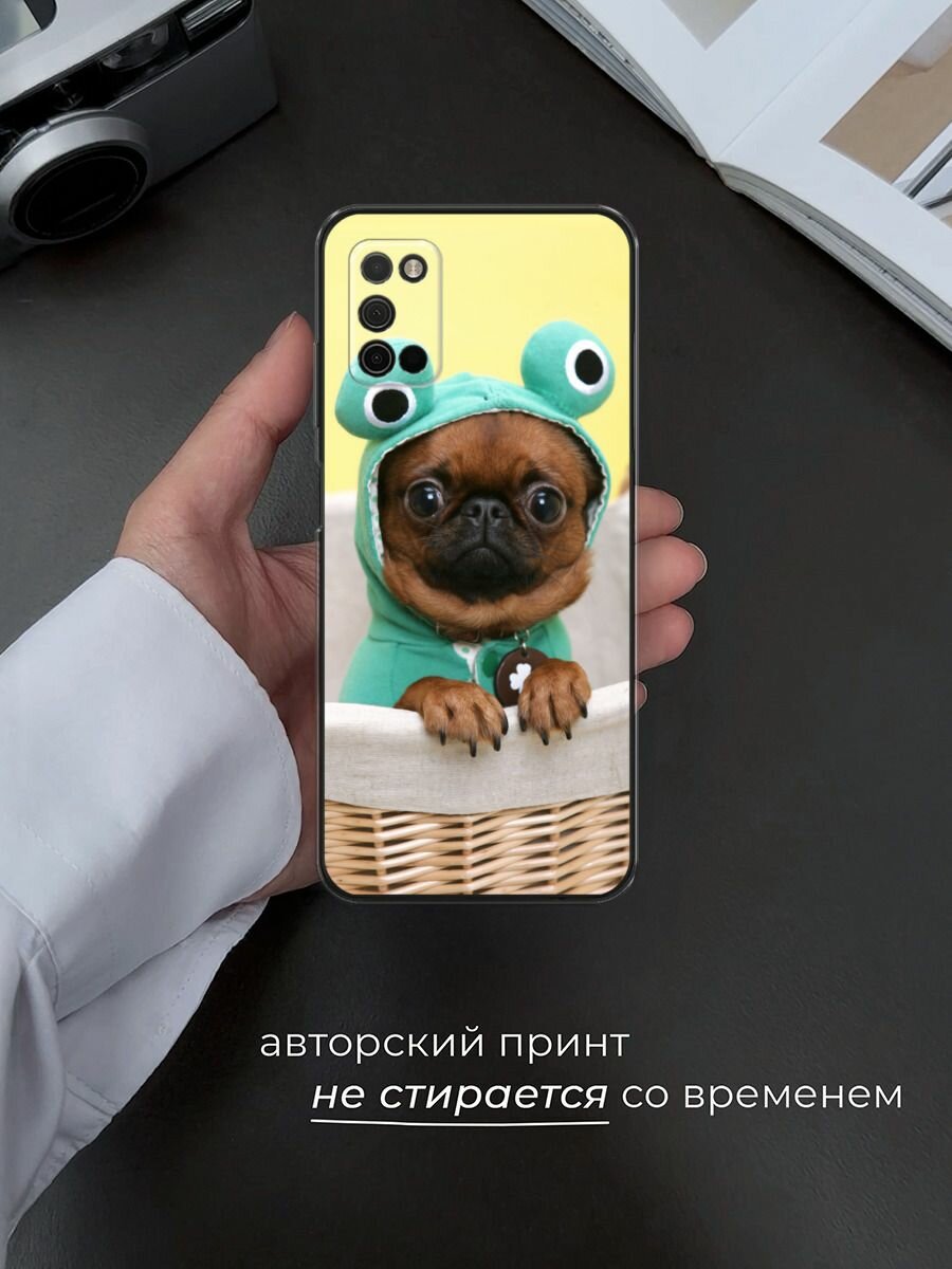 Чехол на Samsung Galaxy A03S / Самсунг Галакси A03S с принтом "Собачка в шапке лягушки" — фото 1