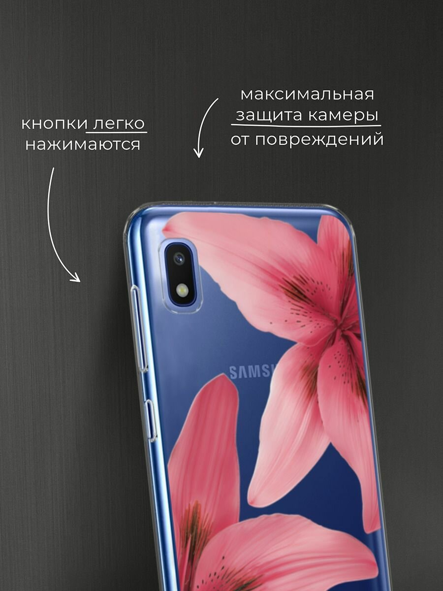 Чехол на Samsung Galaxy A10 / Самсунг Галакси А10 с принтом "Pink flower" — фото 1