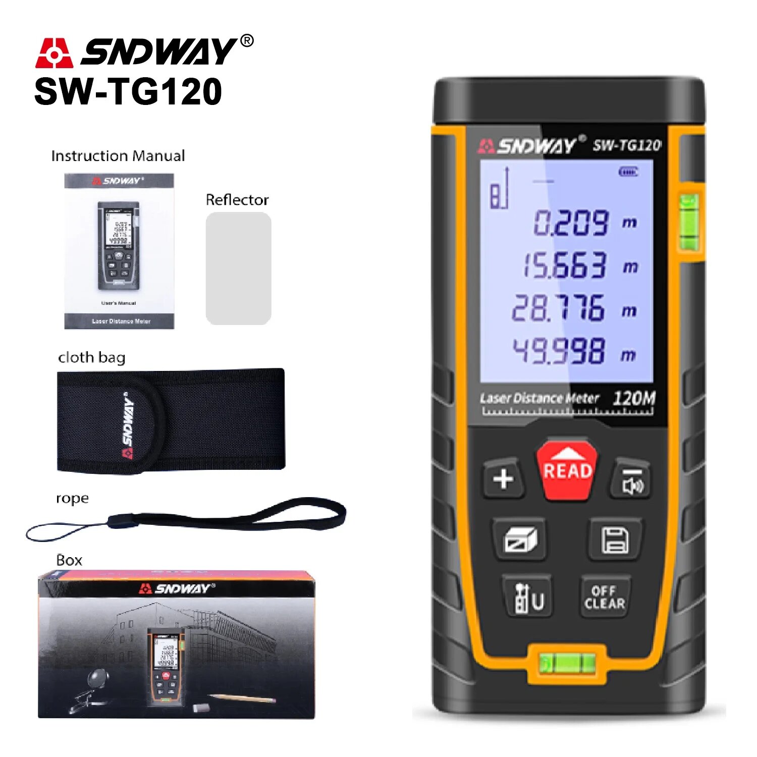 SNDWAY Лазерный дальномер 40/50/70/100 м SW-TG120