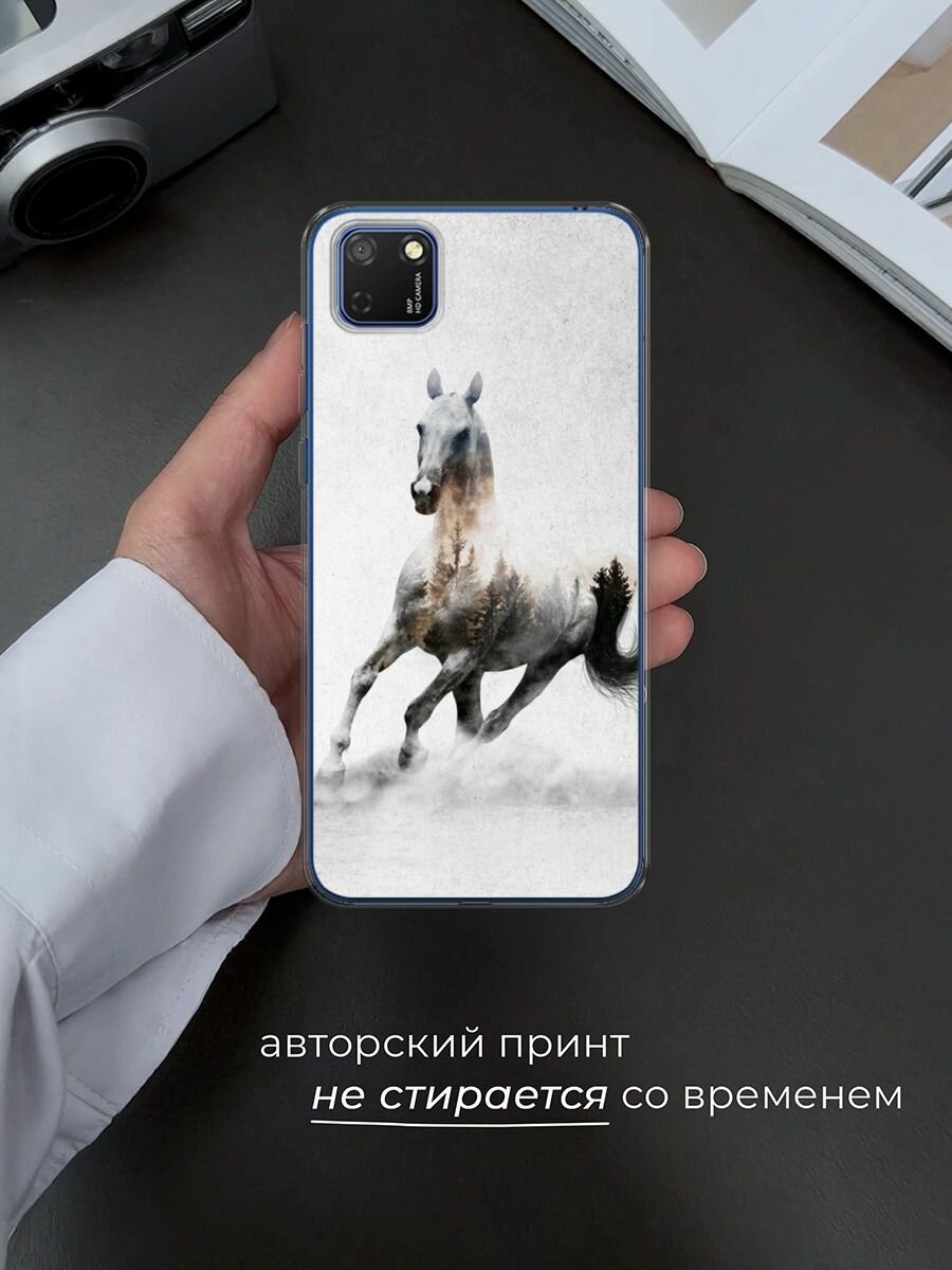 Чехол на Honor 9S/Huawei Y5p / Хонор 9S/Хуавей Y5p с принтом "Лошадь лес" — фото 1
