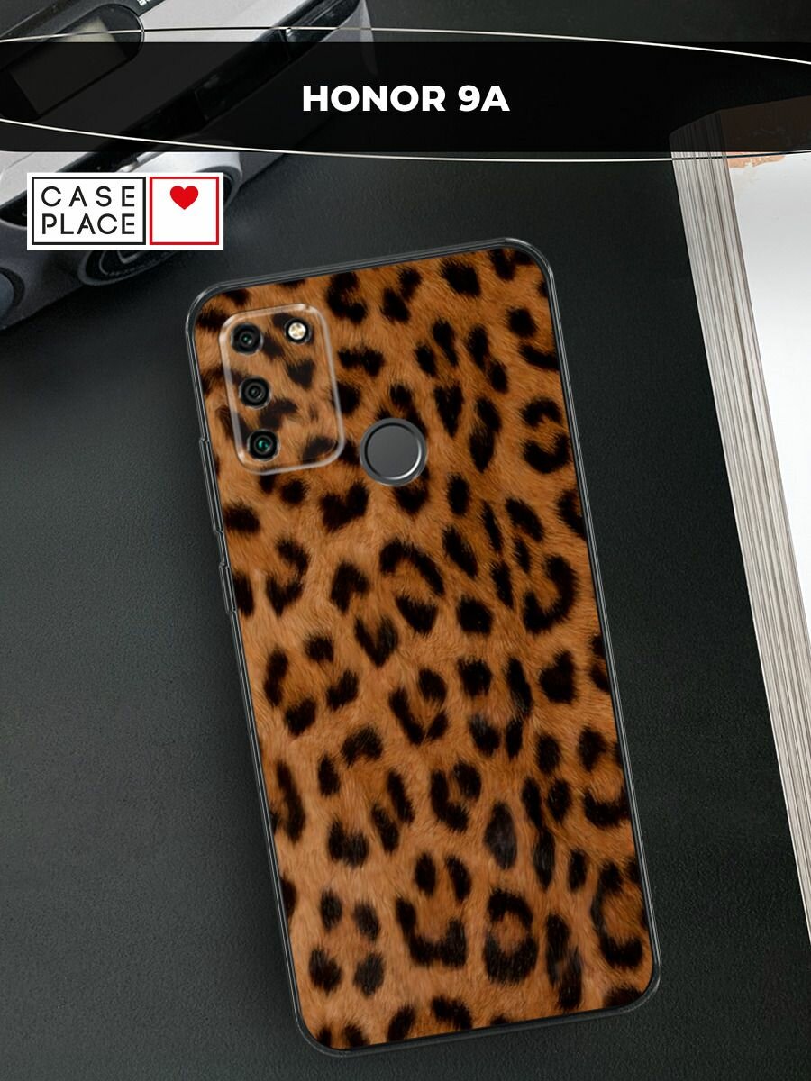Силиконовый чехол на Honor 9A / Хонор 9А с принтом "Мех леопарда"