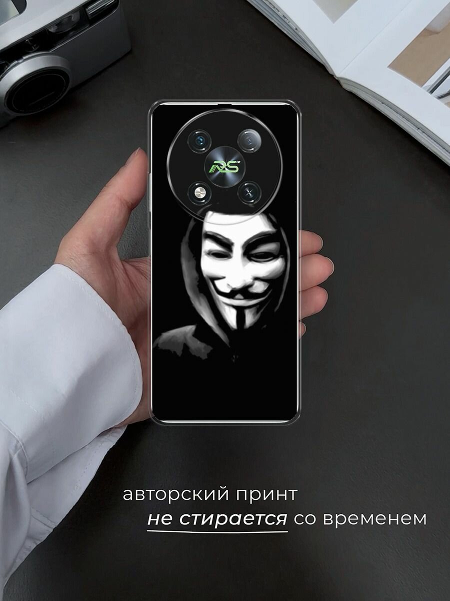 Силиконовый чехол на Itel RS4 / Ител РС4 с принтом "Анонимус" — фото 1