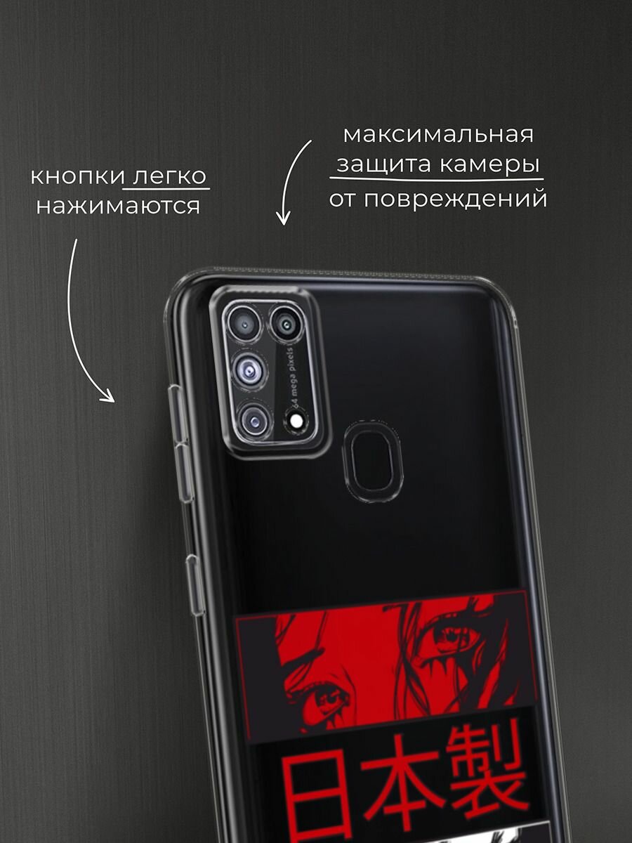 Чехол на Samsung Galaxy M31 / Самсунг Галакси М31 с принтом "Аниме глаза манга", прозрачный — фото 1