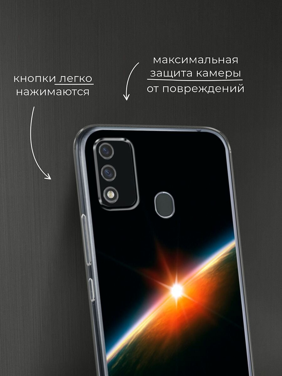 Силиконовый чехол на Itel A48 / Ител А48 с принтом "Космос 9" — фото 1