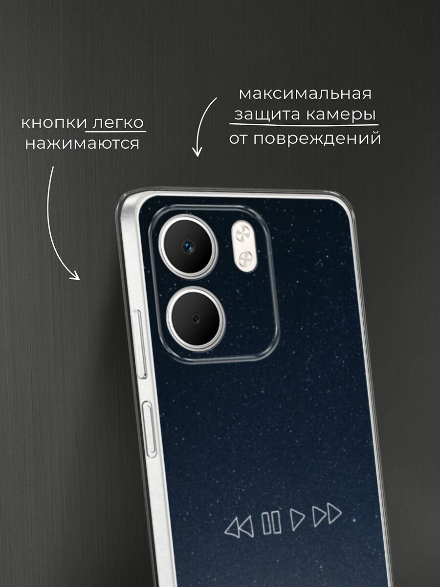 Силиконовый чехол на Oppo A5x / Оппо А5x с принтом "Космическая музыка" — фото 1
