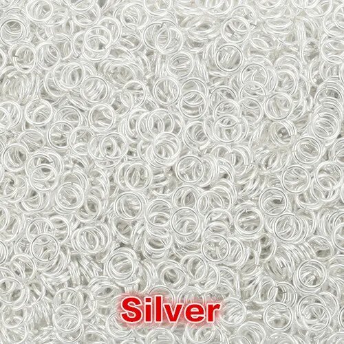 ZHUKOU Золотые переходные кольца для бижутерии 4 5 6 7 8, silver, 7mm