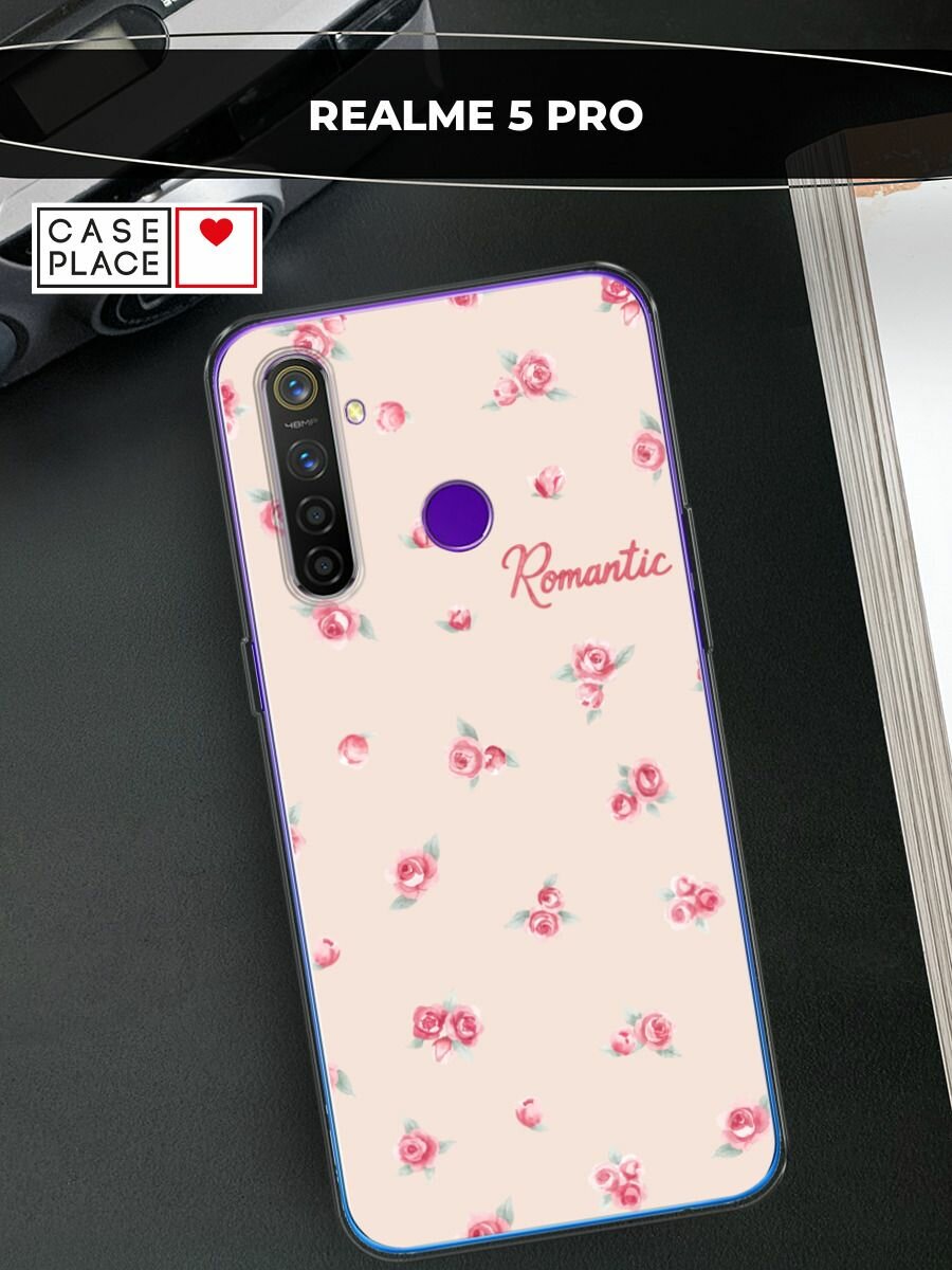 Силиконовый чехол на Realme 5 Pro / Реалми 5 Про с принтом "Romantic"