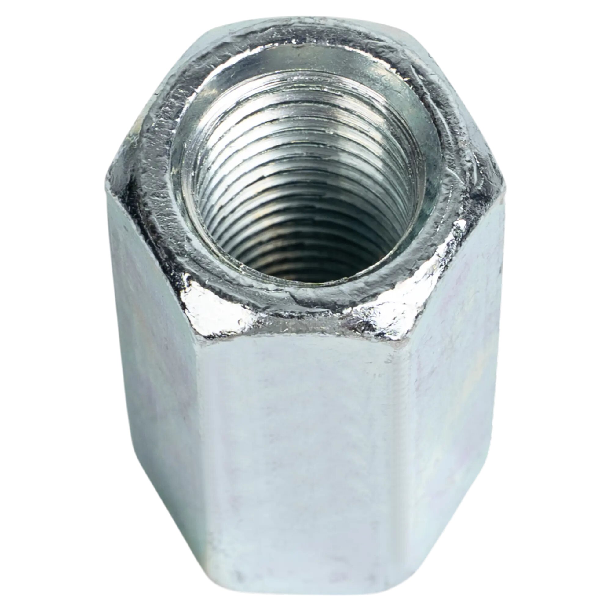 Гайка переходная удлиненная шестигранная М16 DIN 6334 из оцинкованной стали