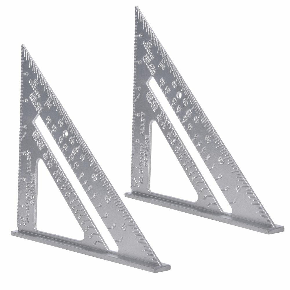 2 шт. 7 дюймов алюминиевый сплав прямоугольная линейка деревообрабатывающий треугольник транспортир измерительный инструмент