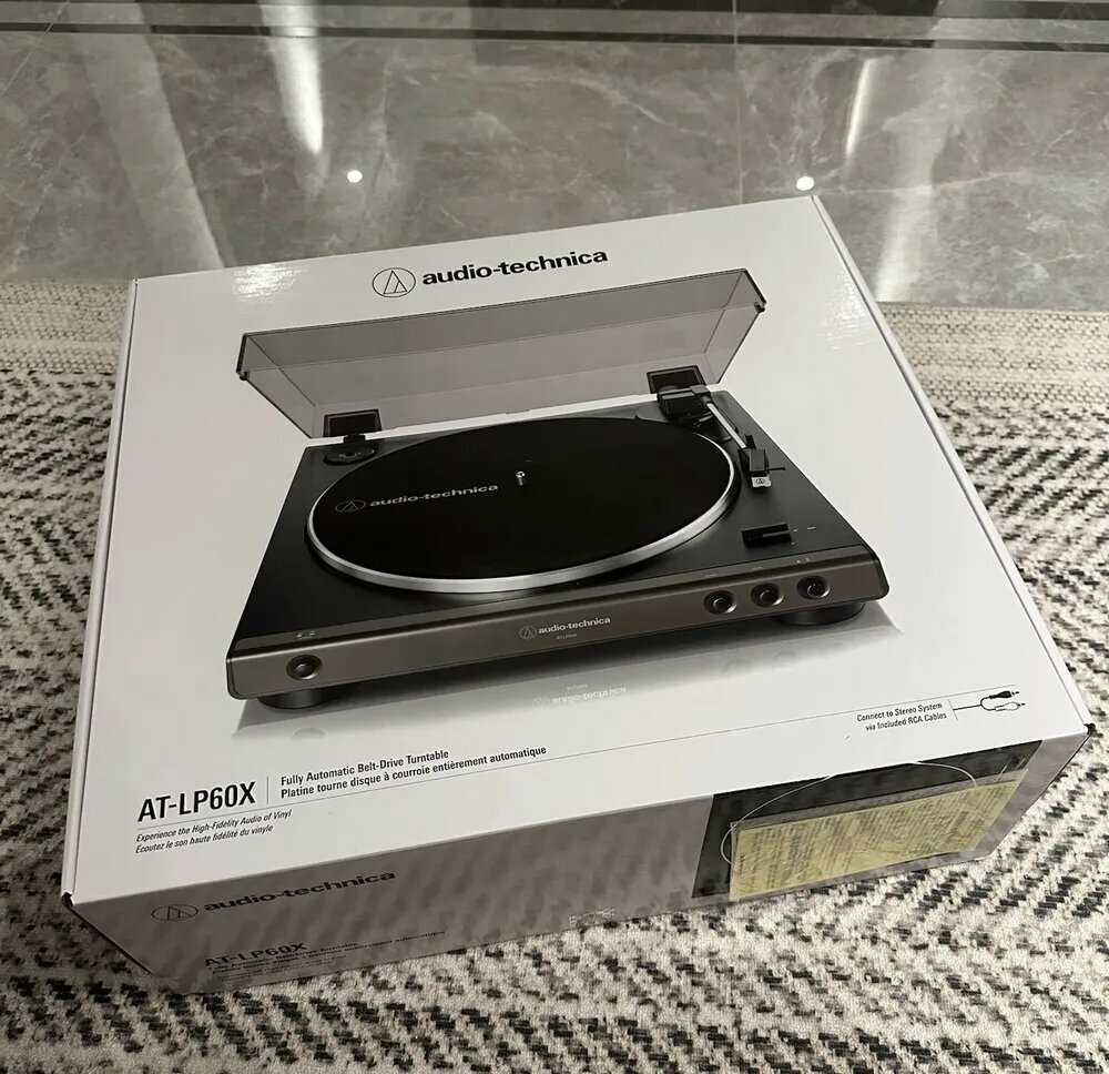 KNOW EASY-Виниловый проигрыватель Audio-Technica AT-LP60X, черный