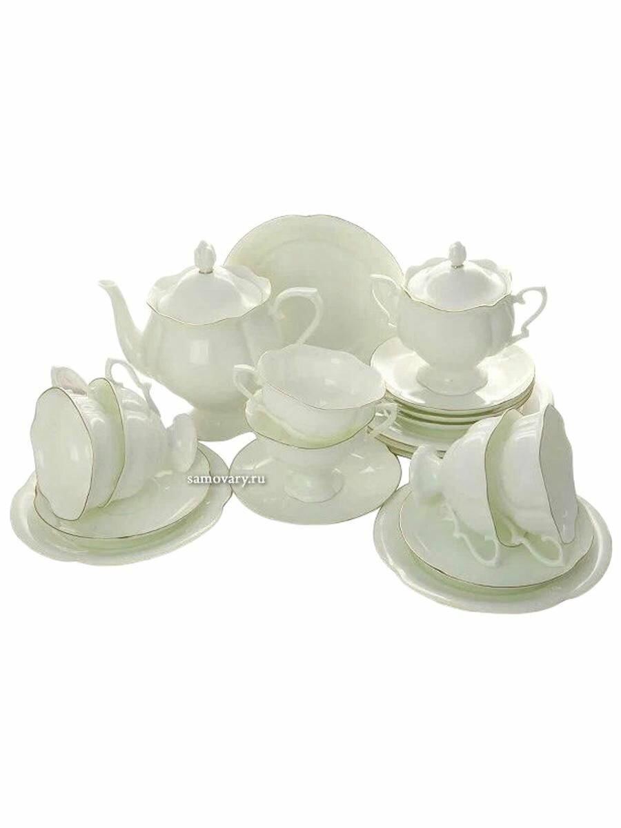 Сервиз чайный рисунок Золотая лента Императорский фарфоровый завод