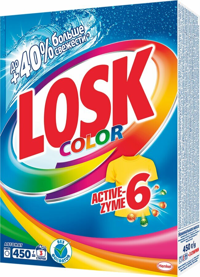 Стиральный порошок для цветного белья лоск Интенсив Колор автомат, 450г