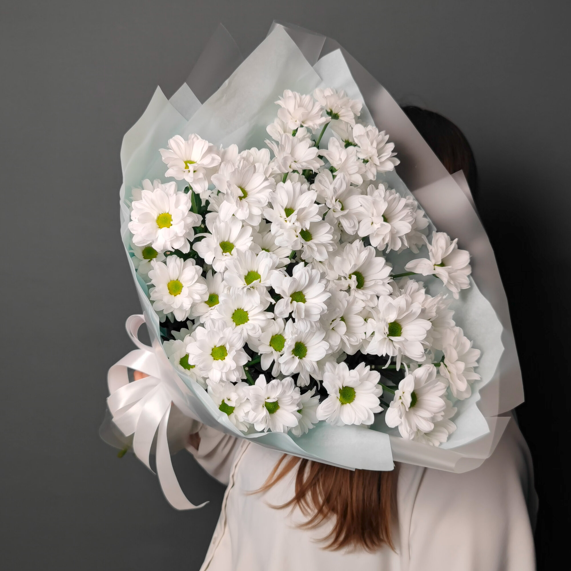 Моно-букет Цветы & Шары "Хризантема ромашка", хризантемы, размер L