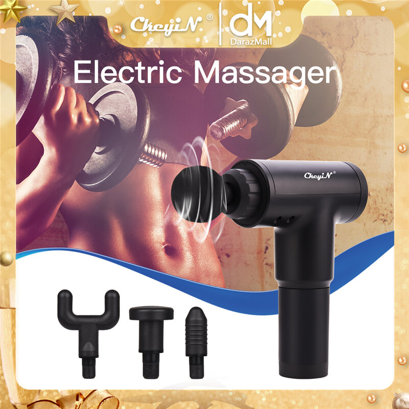 Электрический массажер CkeyiN, портативный массажер для глубоких тканей и мышц, ручной массажер для спины и шеи, спортивная дрель для расслабления мышц с 6 передачами AM204H