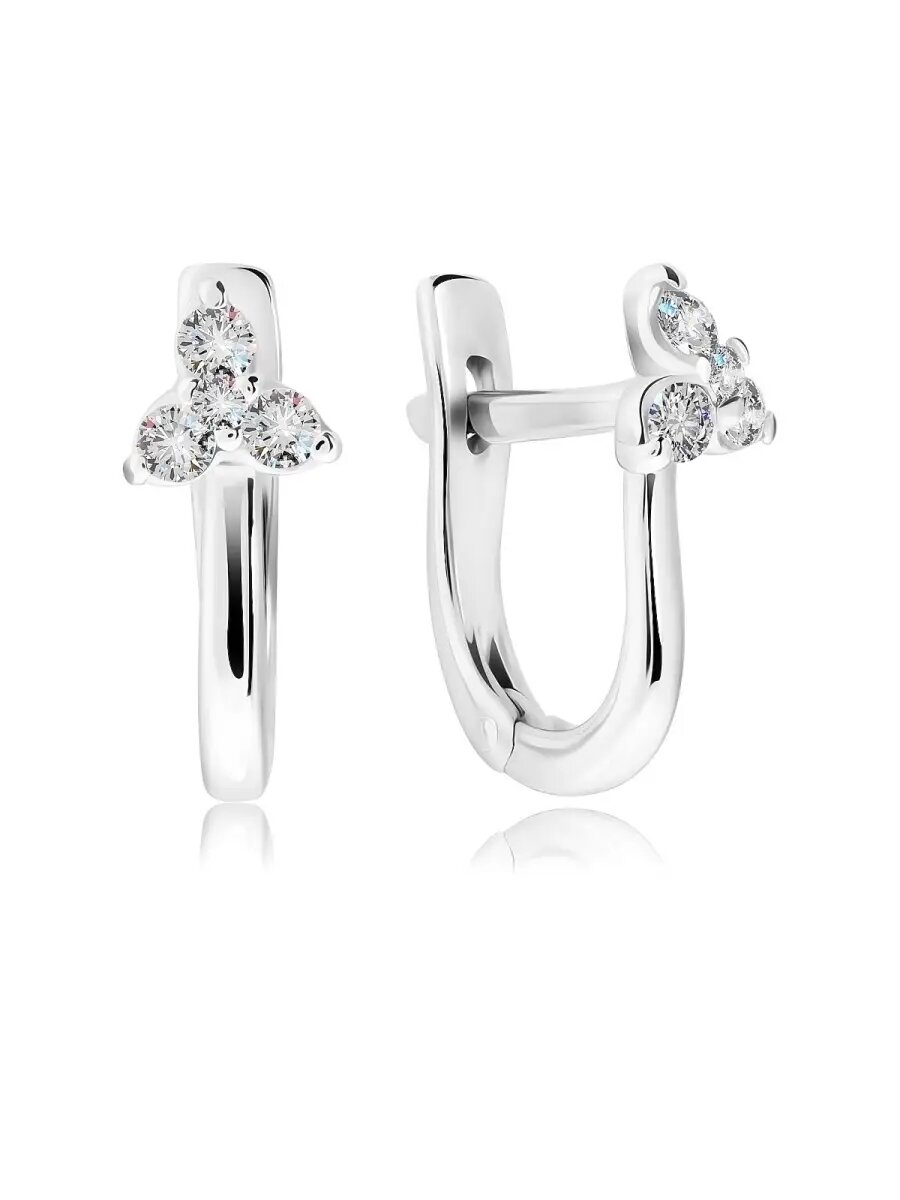 Серьги, серебро, 925 проба, фианит