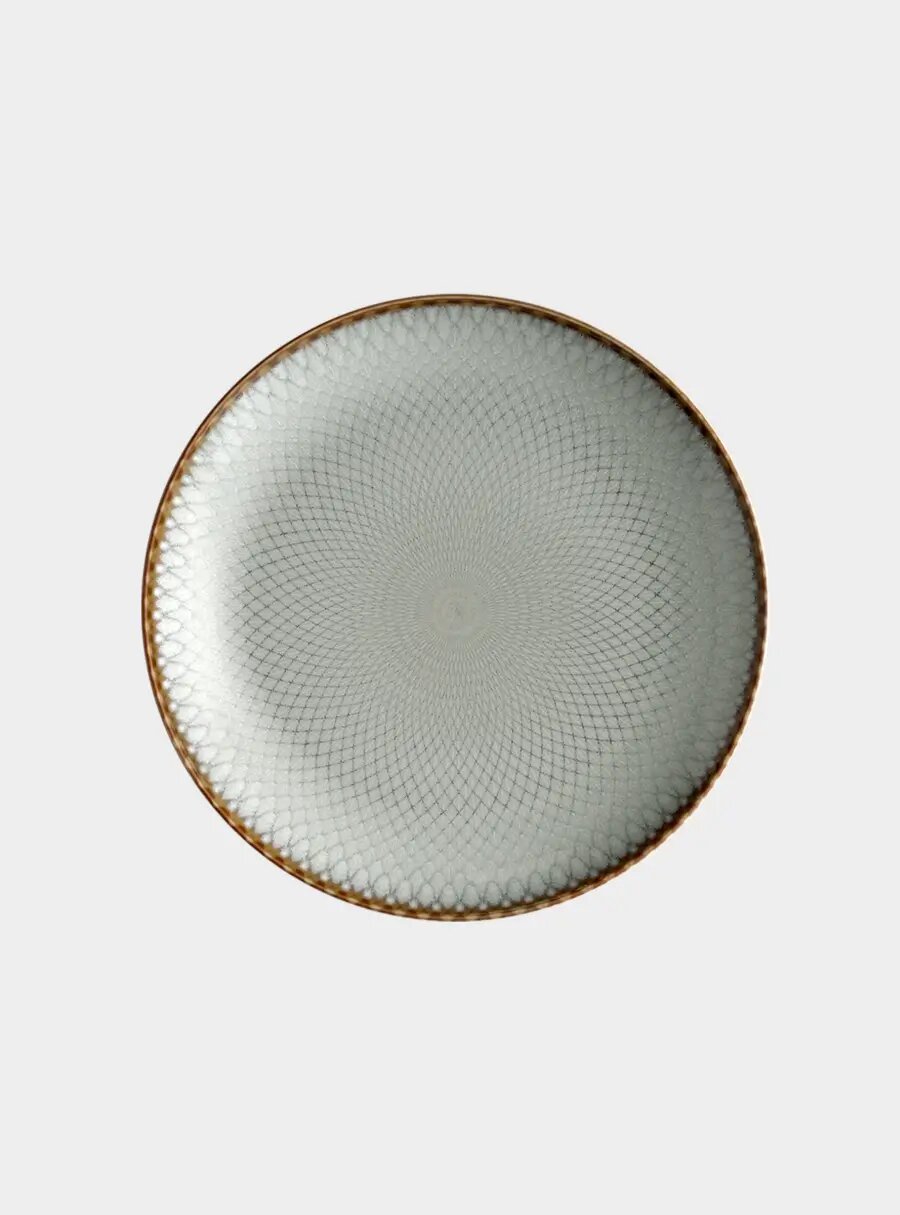 Тарелка закусочная, 20 см, керамика, серо-бежевая, Серые ромбы, Mandala