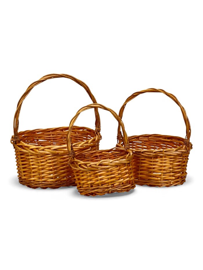 Набор корзин 3 шт ИВА 27x23x13 23x19x11 17x12x9x21 см плет ручка h=17/14/12 см 10919255