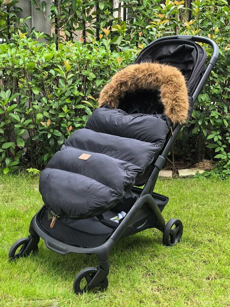 Зимой Конверт в коляске более толстый Детский спальный мешок черный длина 92 см