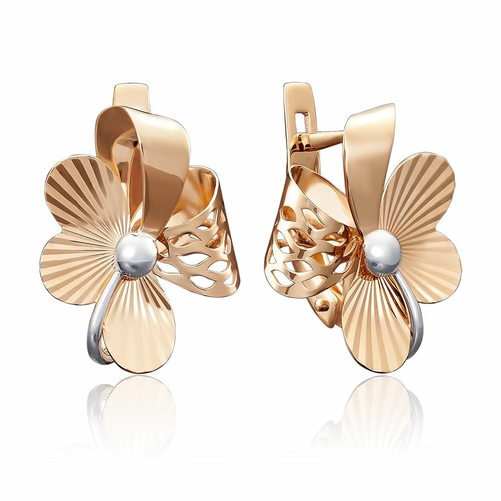 Серьги, красное золото, 585 проба