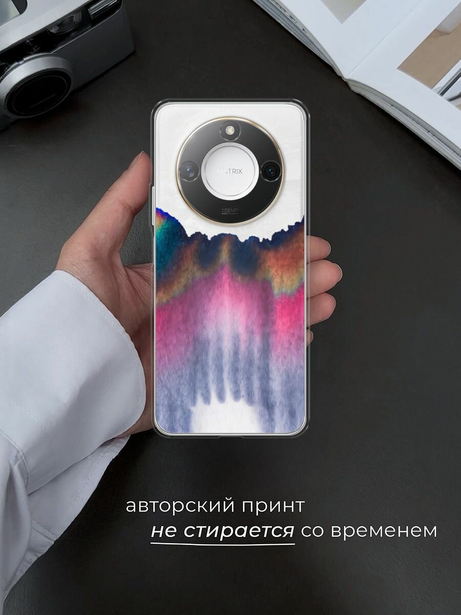 Чехол на Honor X9c Smart / Хонор X9c Смарт с принтом Акварельная абстракция, прозрачный — фото 1