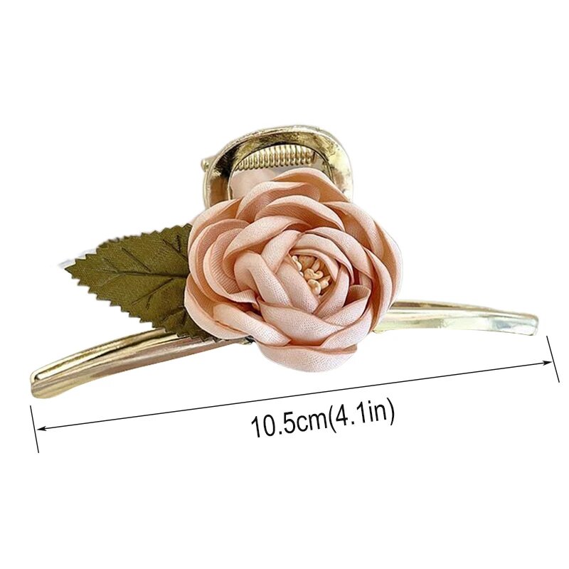 Заколка для волос в форме розы, элегантная металлическая заколка для волос с имитацией цветов, декоративные зажимы для волос в душе для девушек и женщин, 10,5 см, LL @ 17