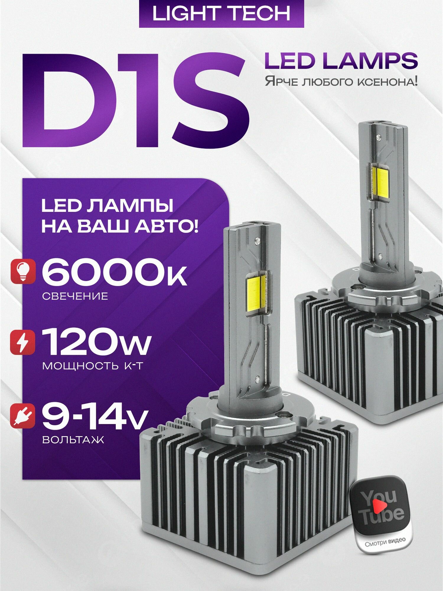 Светодиодные лампы ZMB D1S LED 60w на Opel Vectra 2002-2008 C / замена штатных ксеноновых ламп Д1C для Опель Вектра C