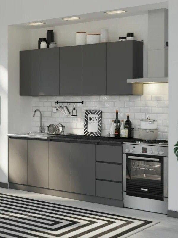 Кухня Челси 2,0м (Графит, Графит (Кастилло темный))