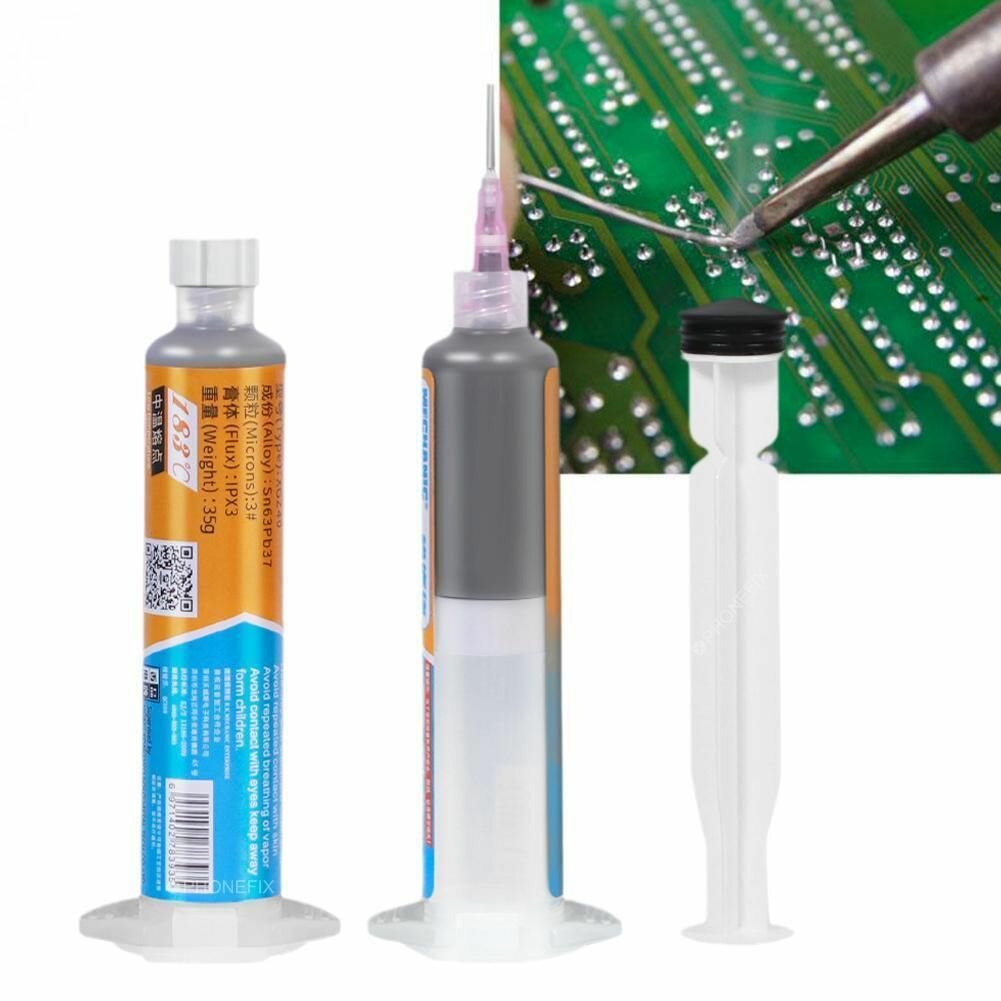 1шт - 183 градусов, Паяльная паста, XG-Z40,1 перфузионные насадки, MECHANIC, шприц,35 г, для пайки BGA и SMD.