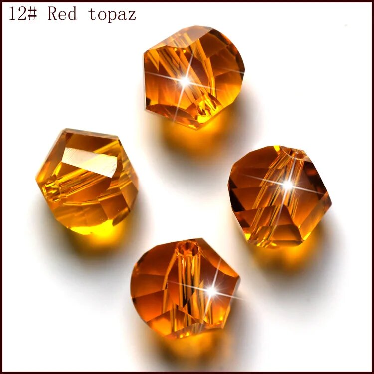 Хрустальные бусины 8 мм red topaz, 50 шт