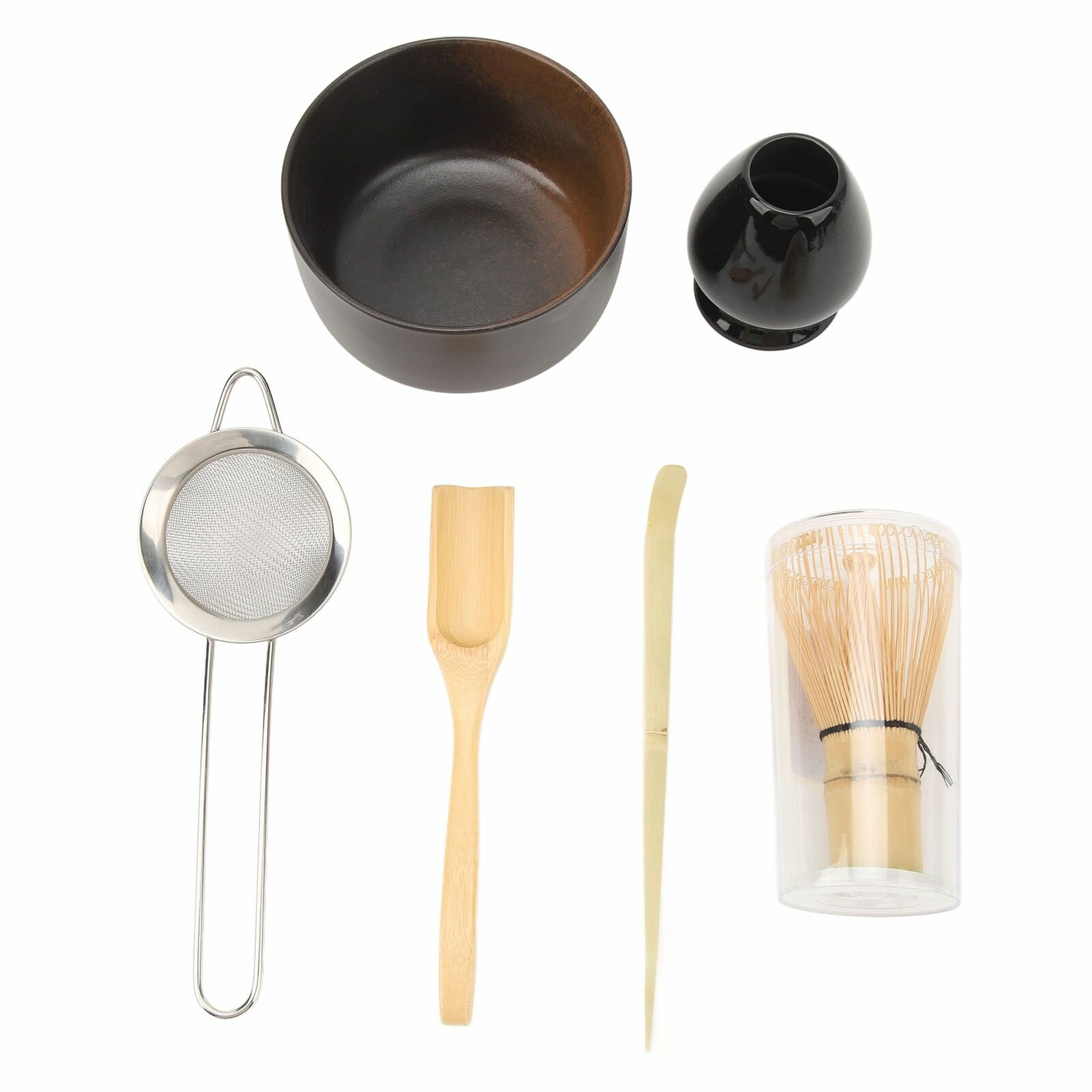 Набор для чая матча, венчик, чаша, серый.