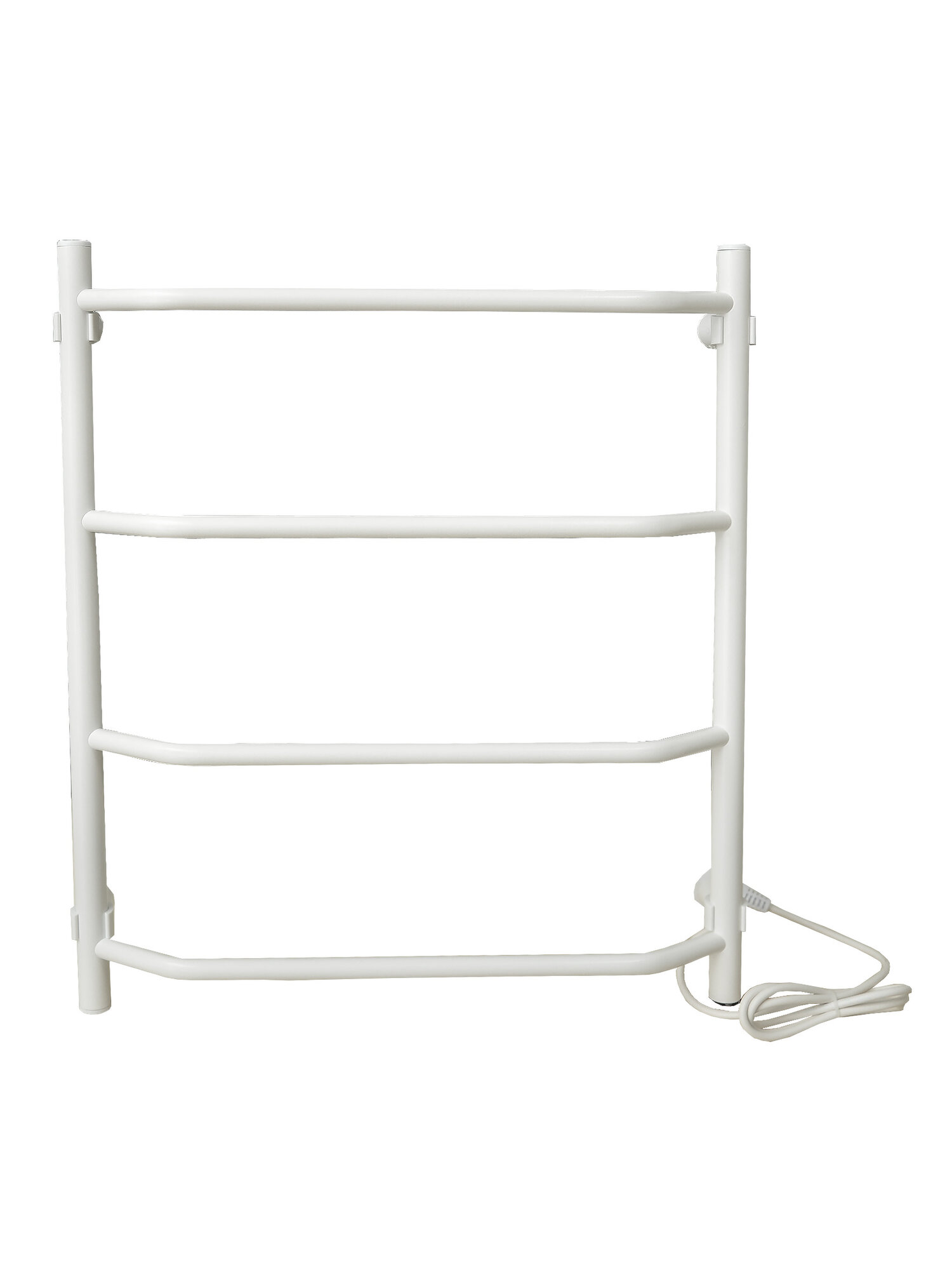 Электрический полотенцесушитель Виктория с греющим кабелем Белый RAL 9016 500x600 Кнопка + Пластик