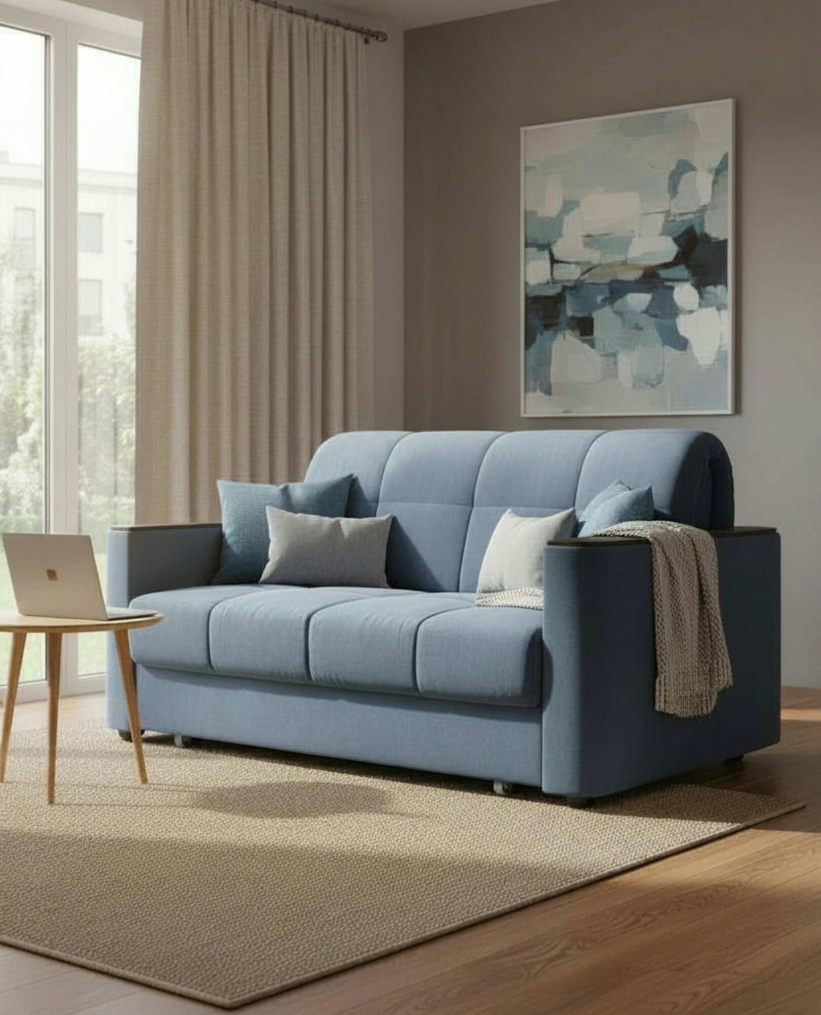 Диван Аккорд-1, диван аккордеон , на пружинном блоке, металлокаркас, ортопедический, для ежедневного сна