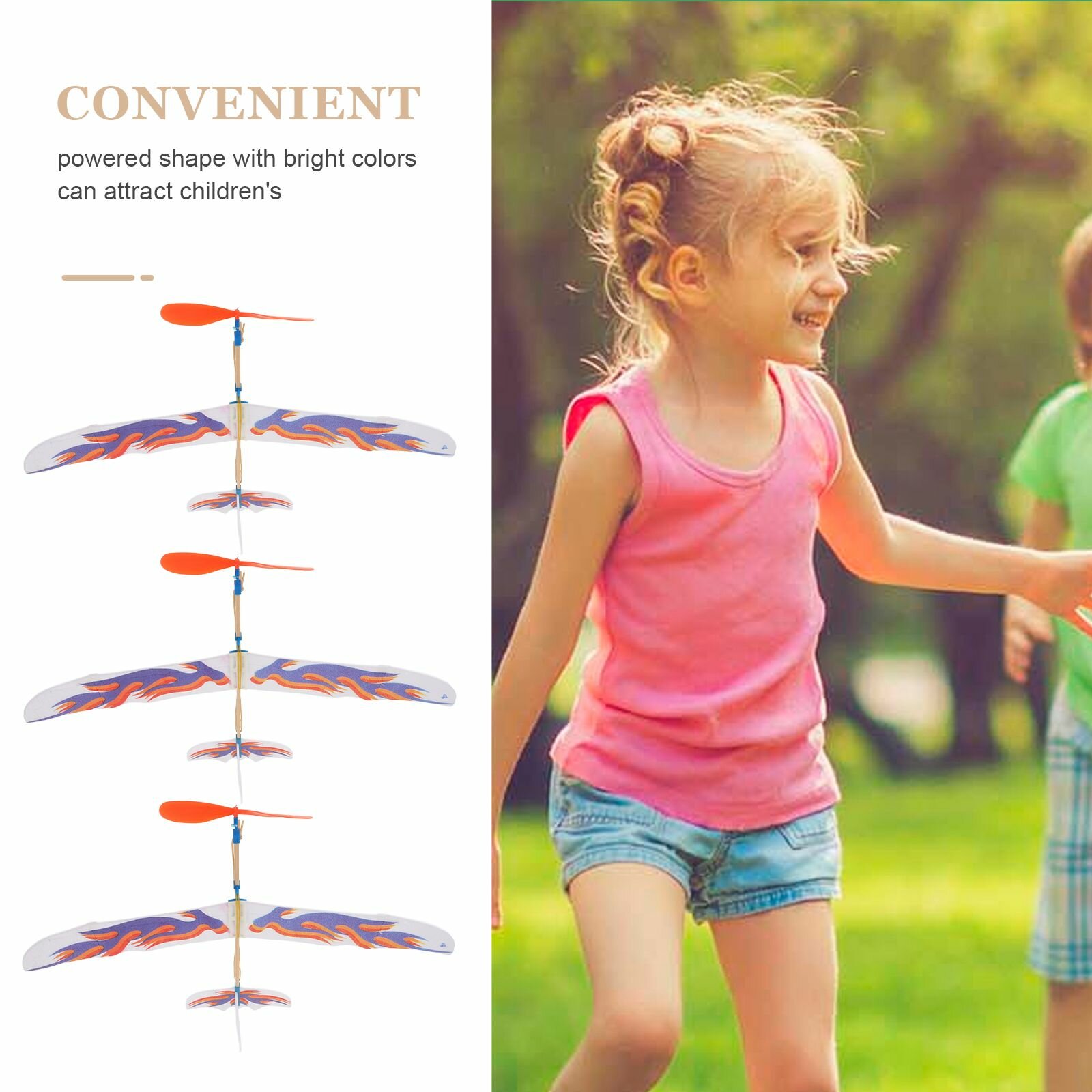 6 шт. Модель самолета для сборки, набор инструментов для запуска планера на открытом воздухе, с резинкой