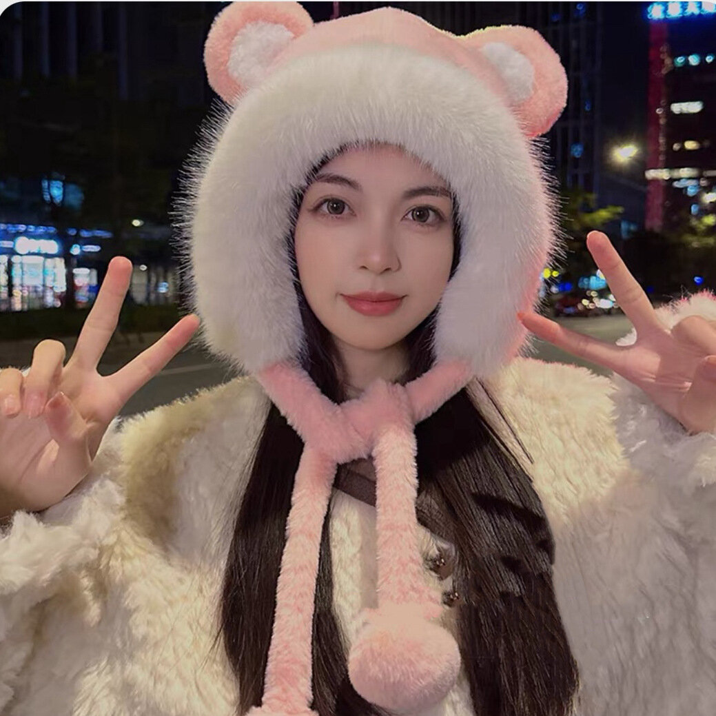 Hello Kitty плюшевая шапка Sanrio, Белый