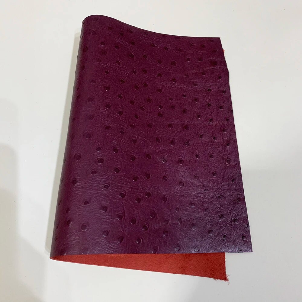 Кожа для сумок, карри, тиснение под страуса Бордовый, T205