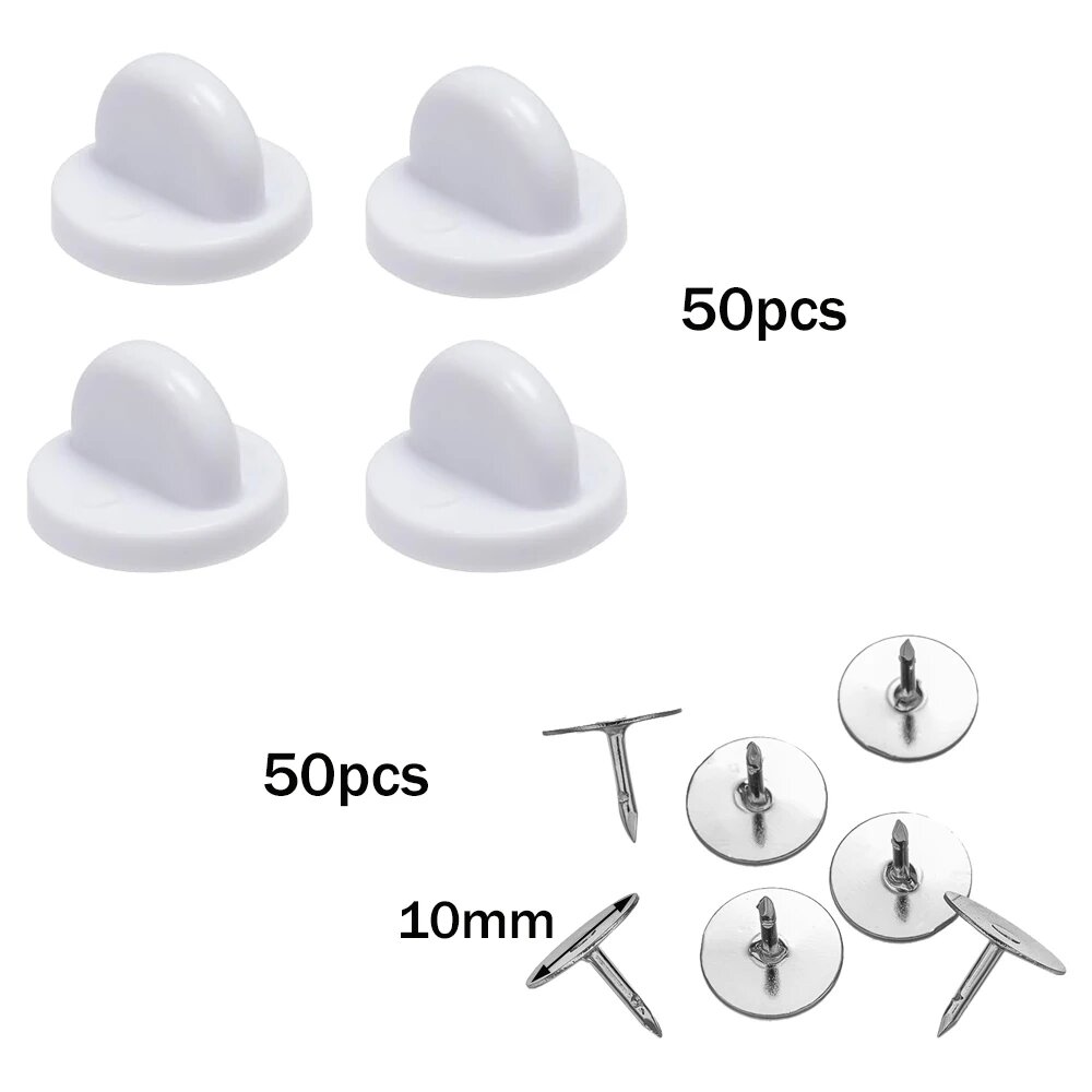 Черные резиновые булавки 50 шт. Белый, Set 7