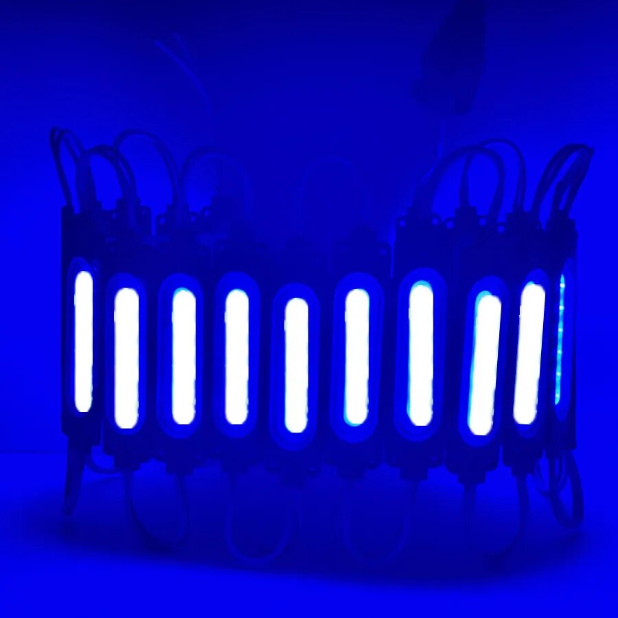 Светодиодные модули COB 12В, многоцветные, водонепроницаемые IP65, 20 шт. Синий, Blue