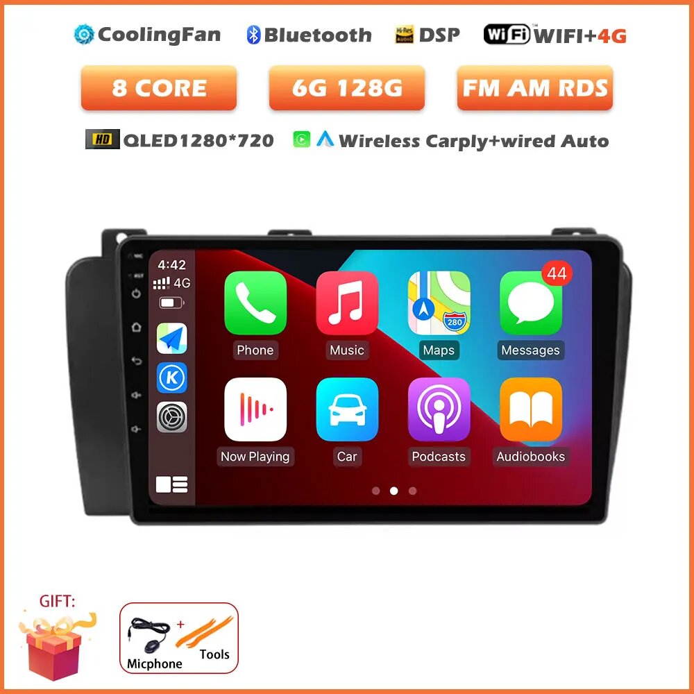 Android 15 авто для Volvo XC70 V70 S60 2000-2009 автомобильный радио стерео мультимедийный плеер GPS-навигация беспроводной Carplay стерео инструменты C 6G 128G