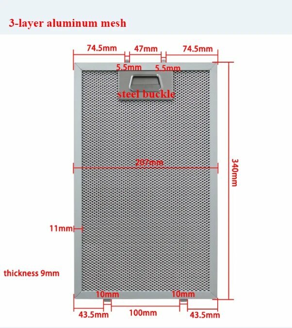 Фильтр для вытяжки из алюминиевой сетки L