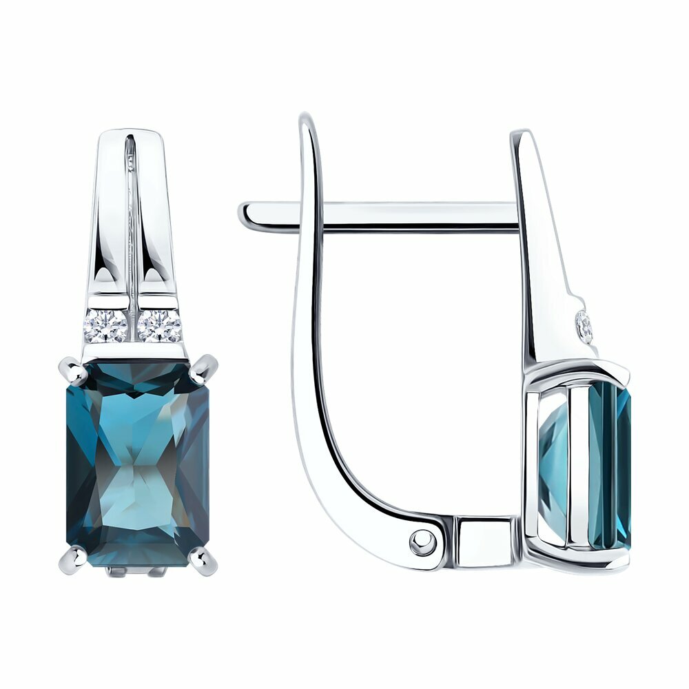 Серьги, белое золото, 585 проба