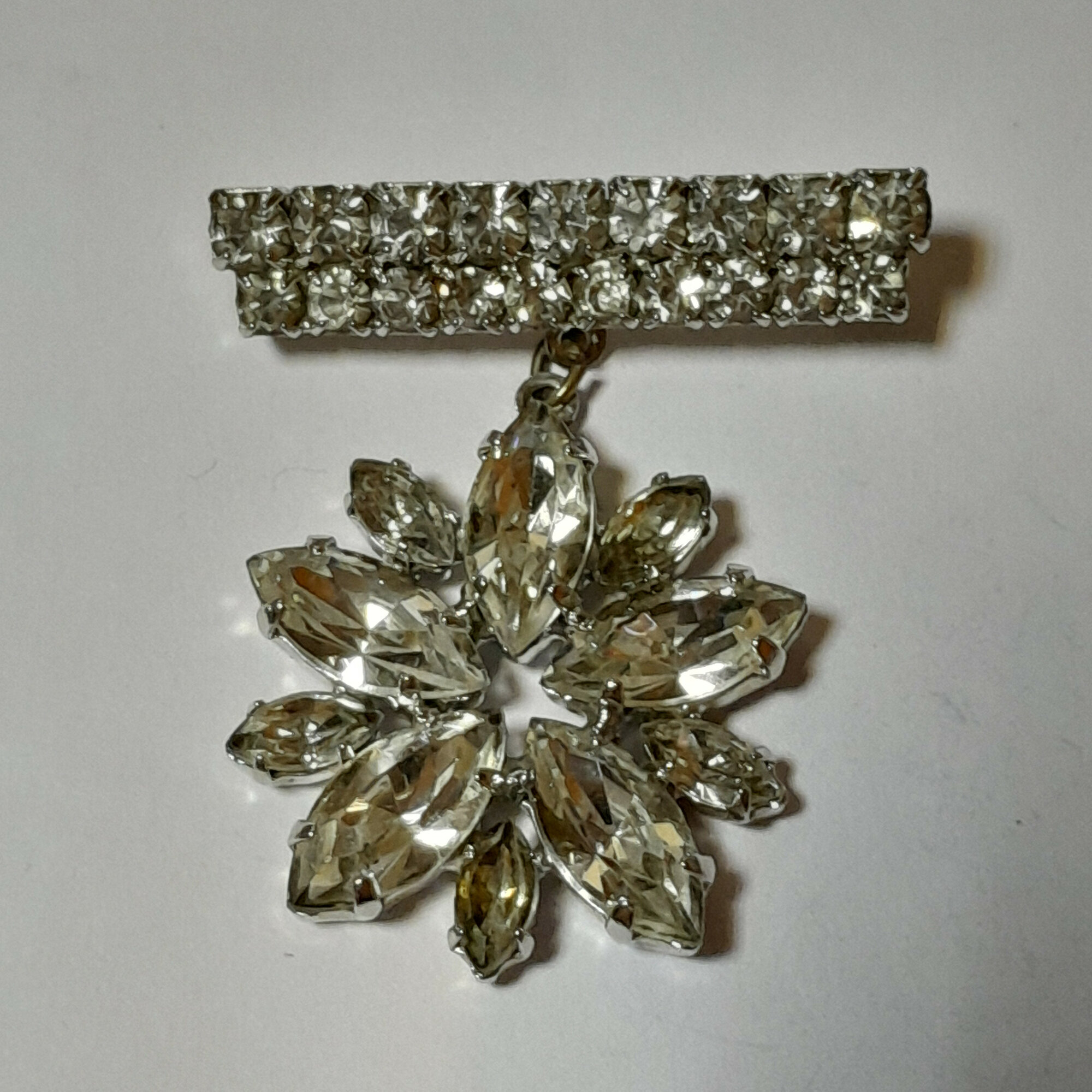 Брошь 4х5 см, бижутерия. Винтаж, СССР.