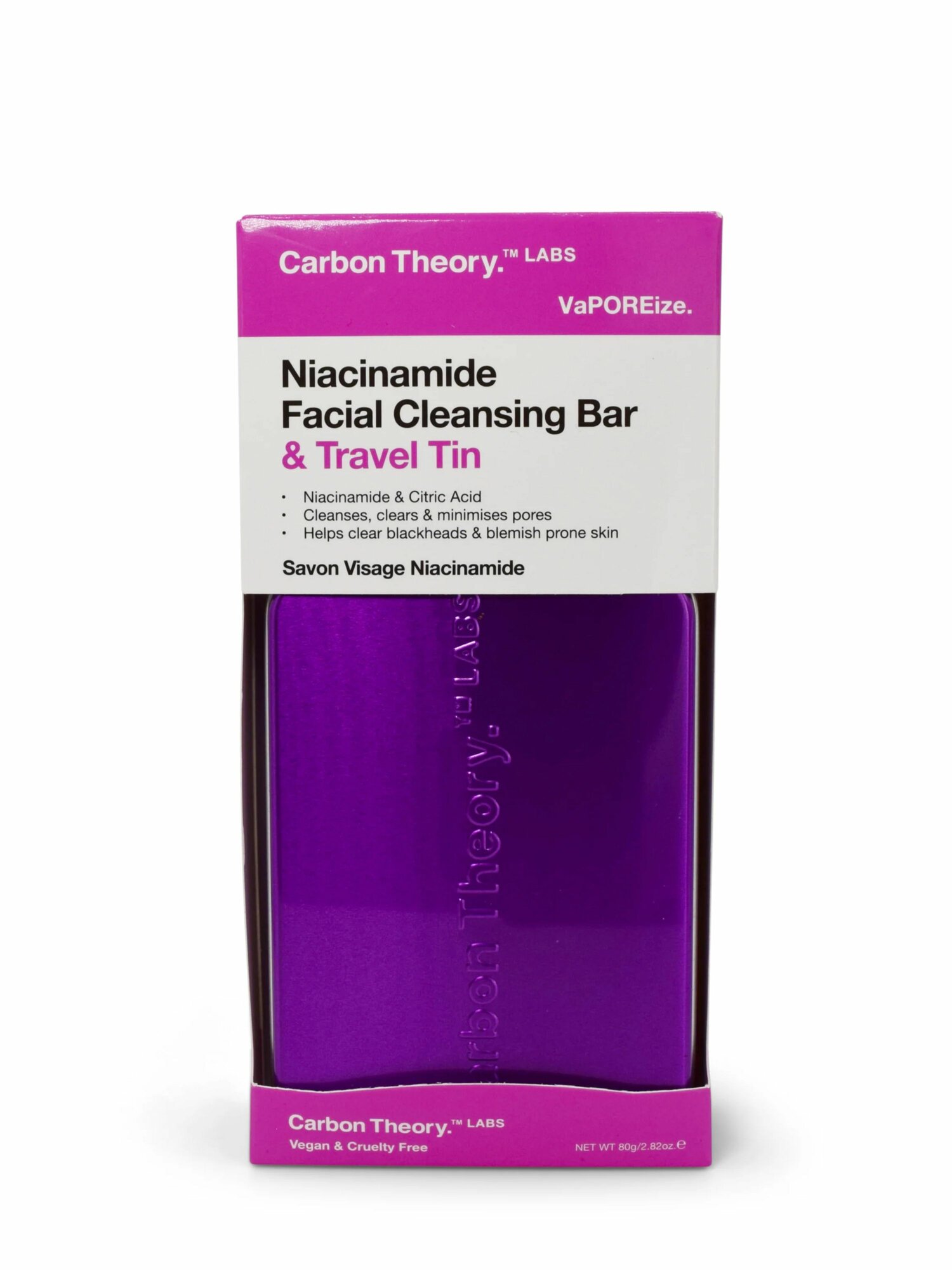 CARBON THEORY Очищающее мыло для лица с мыльницей Niacinamide Facial Cleansing Bar