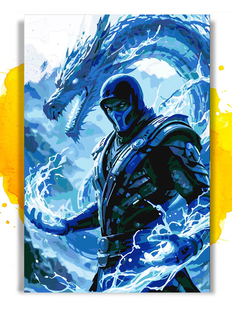 Картина по номерам на холсте Mortal Kombat - Саб-Зиро 2, 40 х 60 см